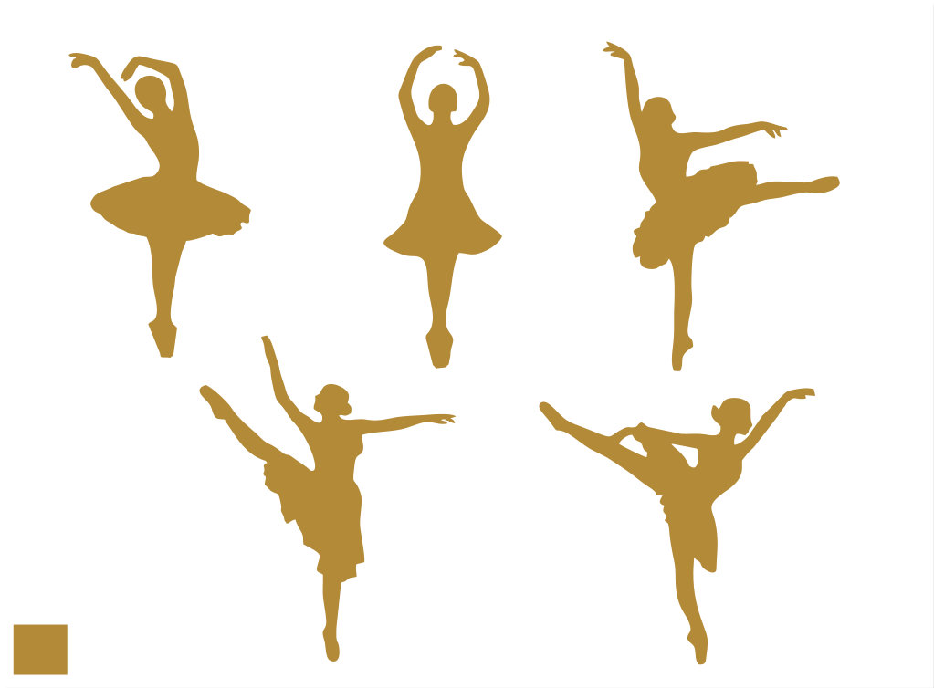 BALLET DANCERS SILHOUETTE - Wall Art, Vinly, Stickers, Home, Decoration ...