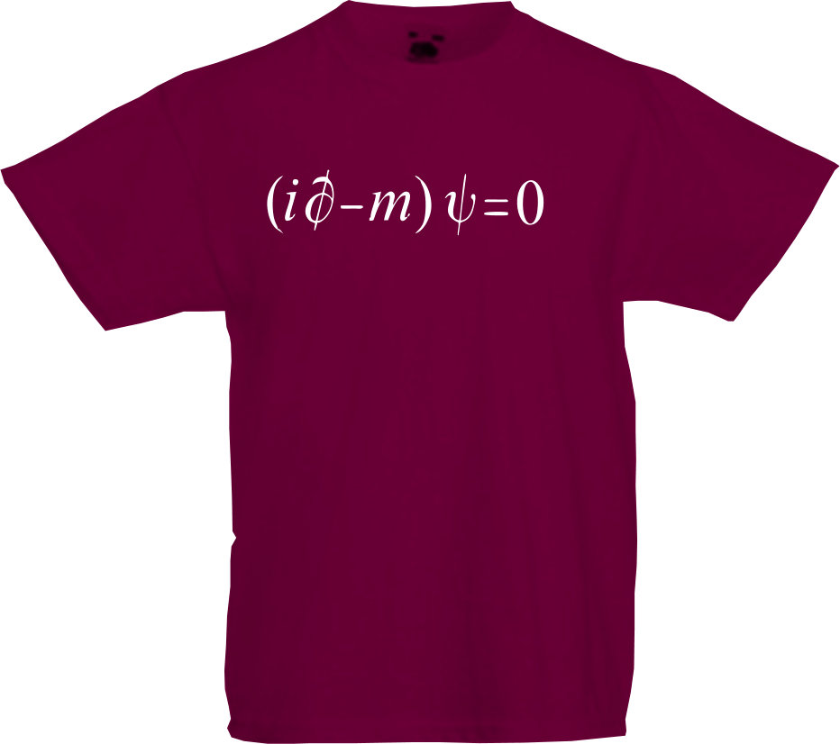 DIRAC EQUATION- T Shirt, Physics , Anti-matter , Hadron Collider ...