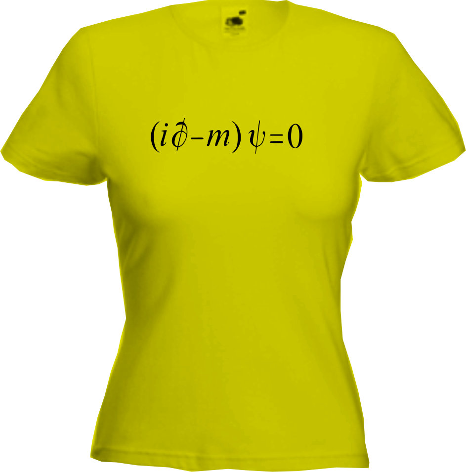 DIRAC EQUATION- T Shirt, Physics , Anti-matter , Hadron Collider ...
