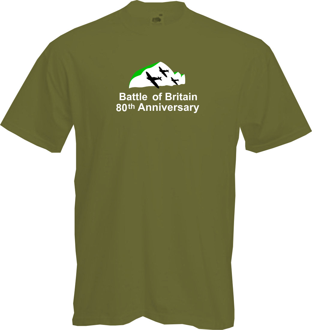 T-SHIRT BATTLE OF BRITAIN 80TH ANNIVERSARY, RAF, SPITFIRE, BLITZ ...