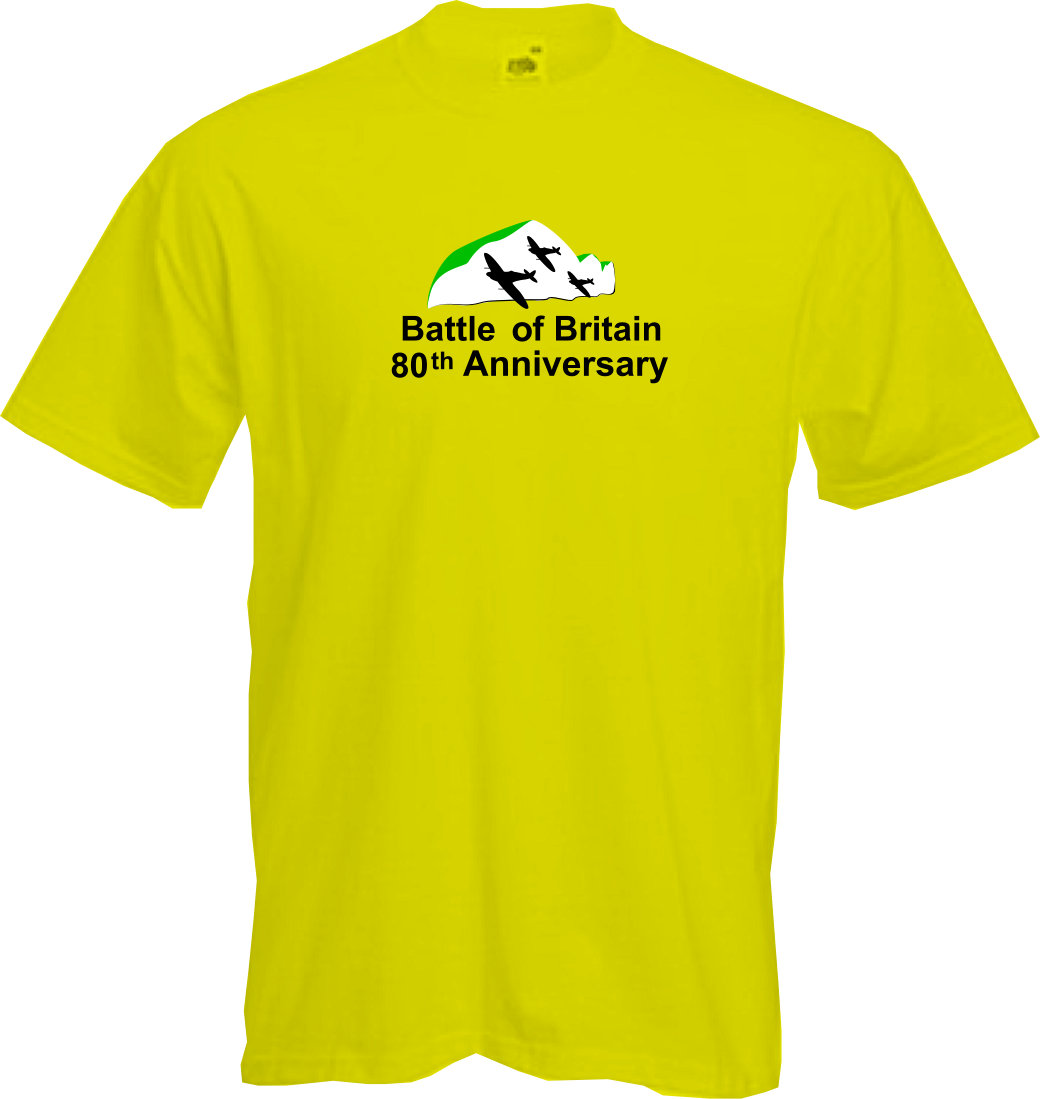 T-SHIRT BATTLE OF BRITAIN 80TH ANNIVERSARY, RAF, SPITFIRE, BLITZ ...