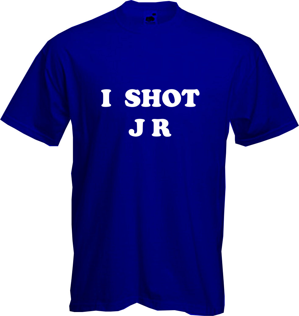 I SHOT JR- T Shirt, Dallas, Retro, 80's. Fancy Dress, Fun, Cool ...