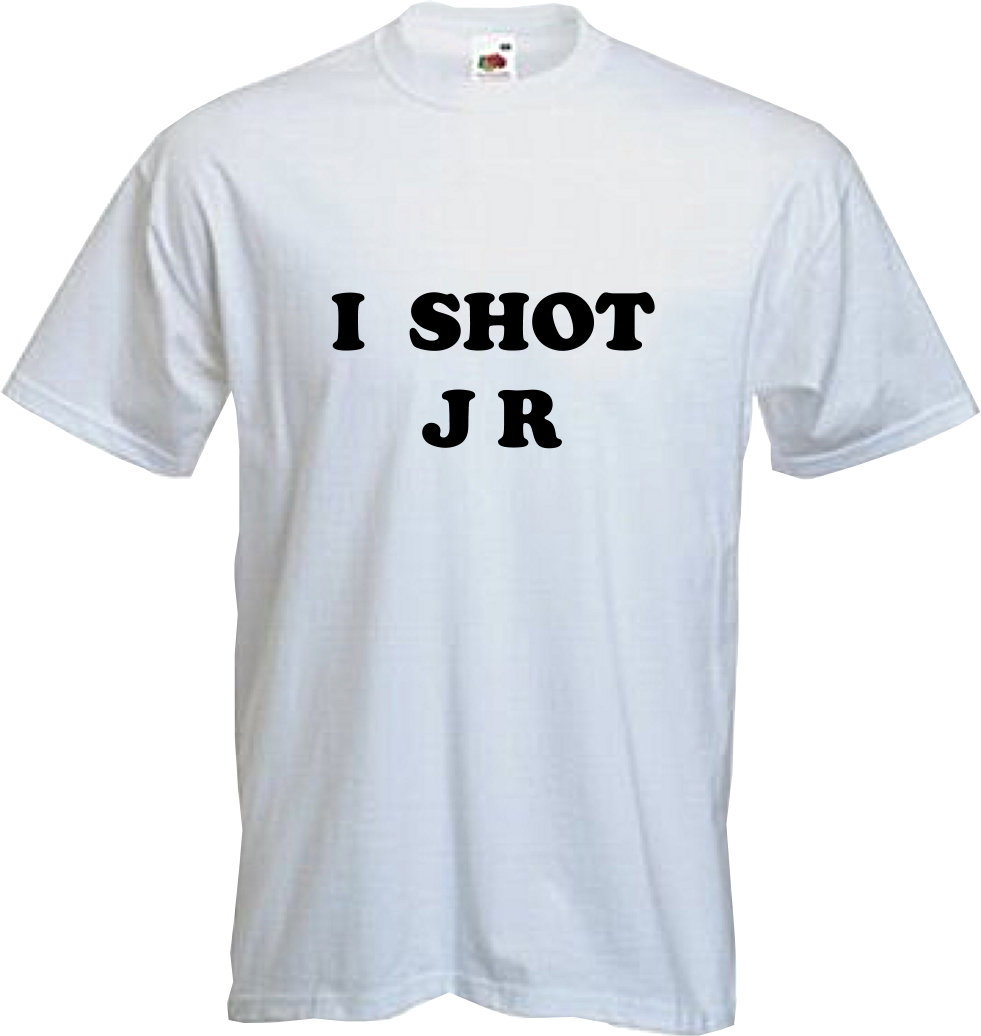 I SHOT JR- T Shirt, Dallas, Retro, 80's. Fancy Dress, Fun, Cool ...